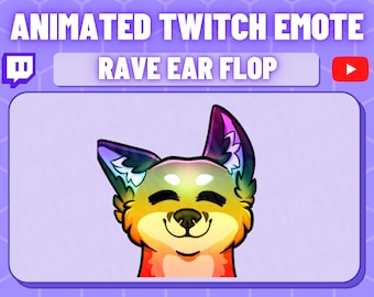 Animated RAVE Dance Emote Kawaii Twitch Discord Stream Gaming Cute Wolf ...