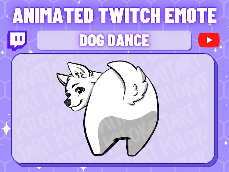 Animated White Dog Dance Emote - Kawaii - Twitch - Discord - Stream ...