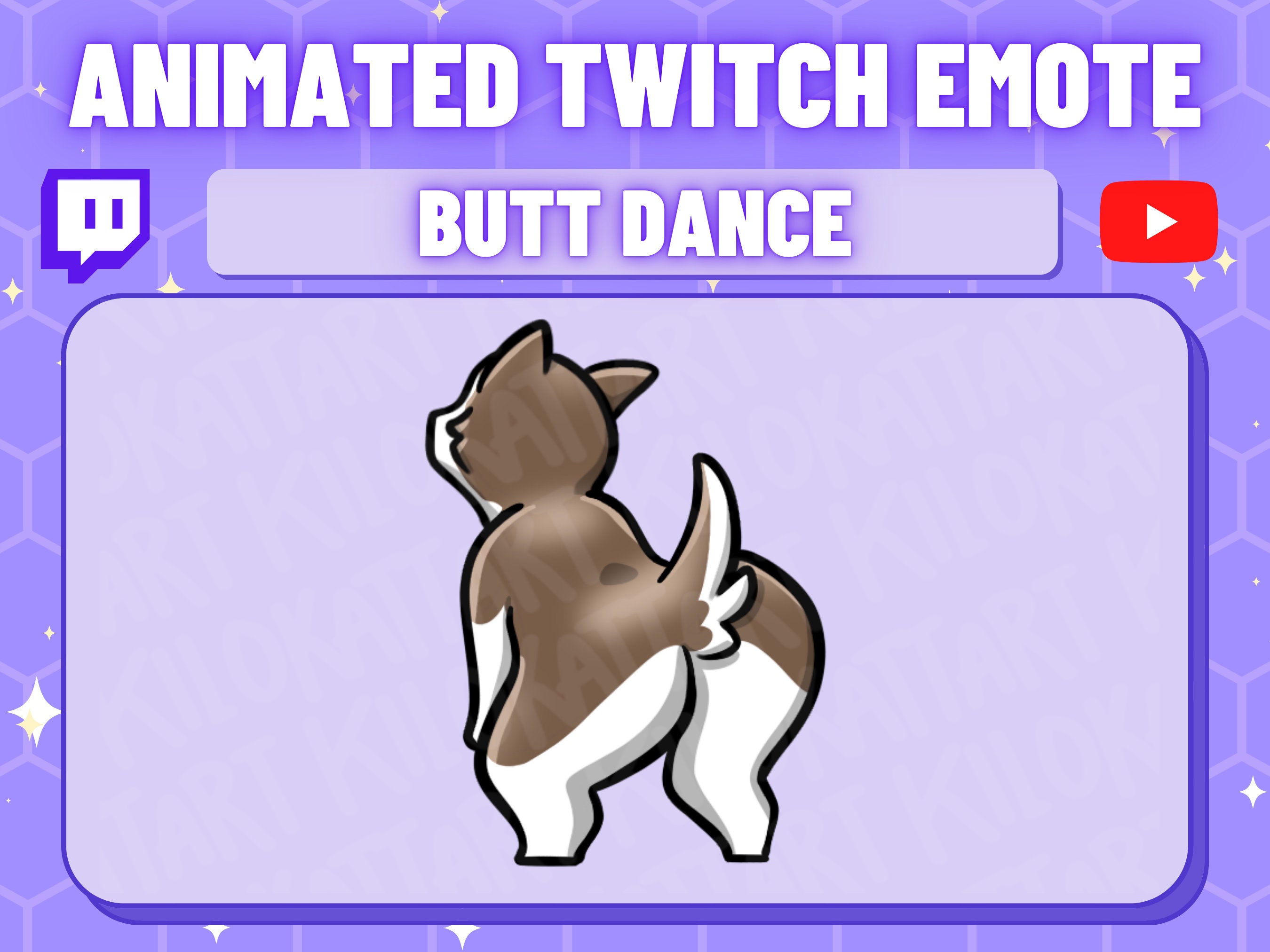 Animated Brown Husky Twerk Emote - Kawaii - Twitch - Discord - Stream ...