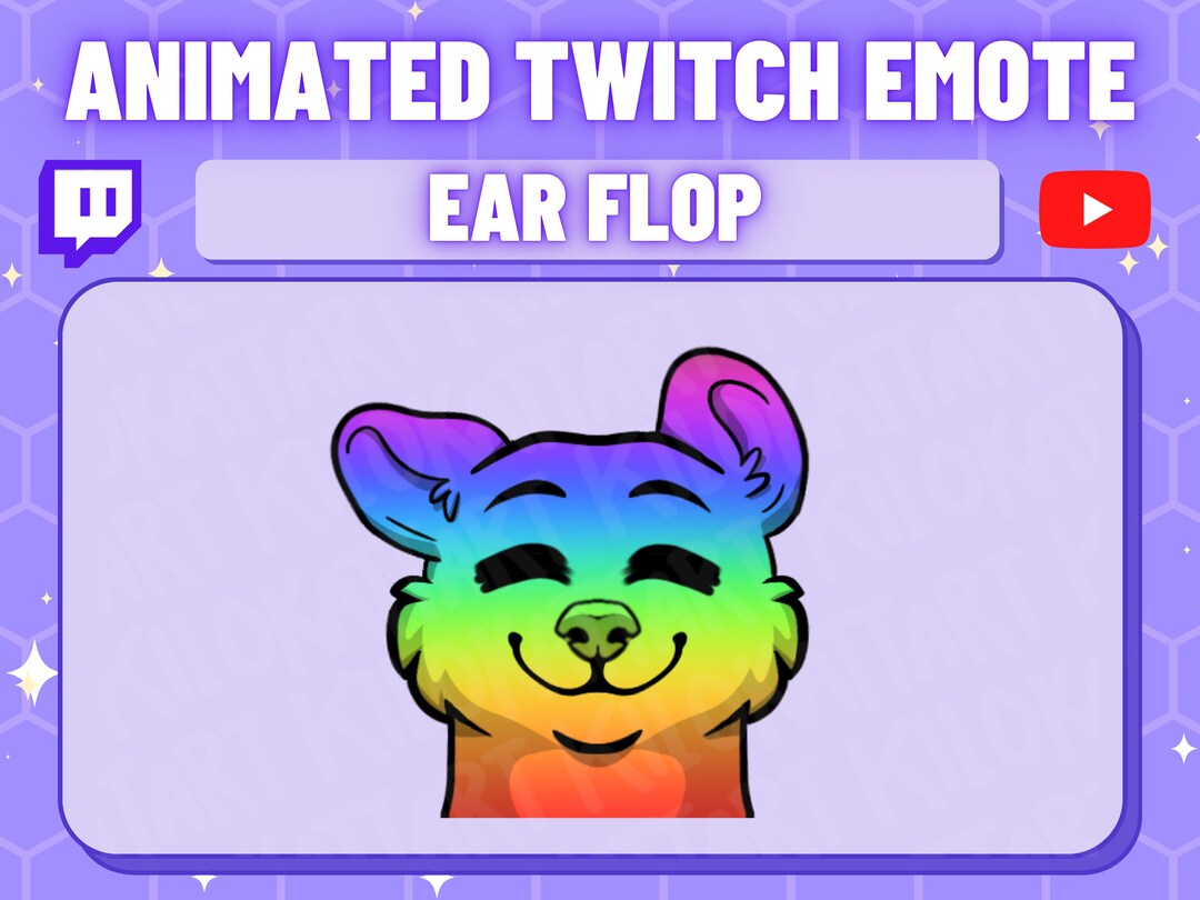 Animated RAVE Bear Ear Flop Emote - Kawaii - Twitch - Discord - Stream ...