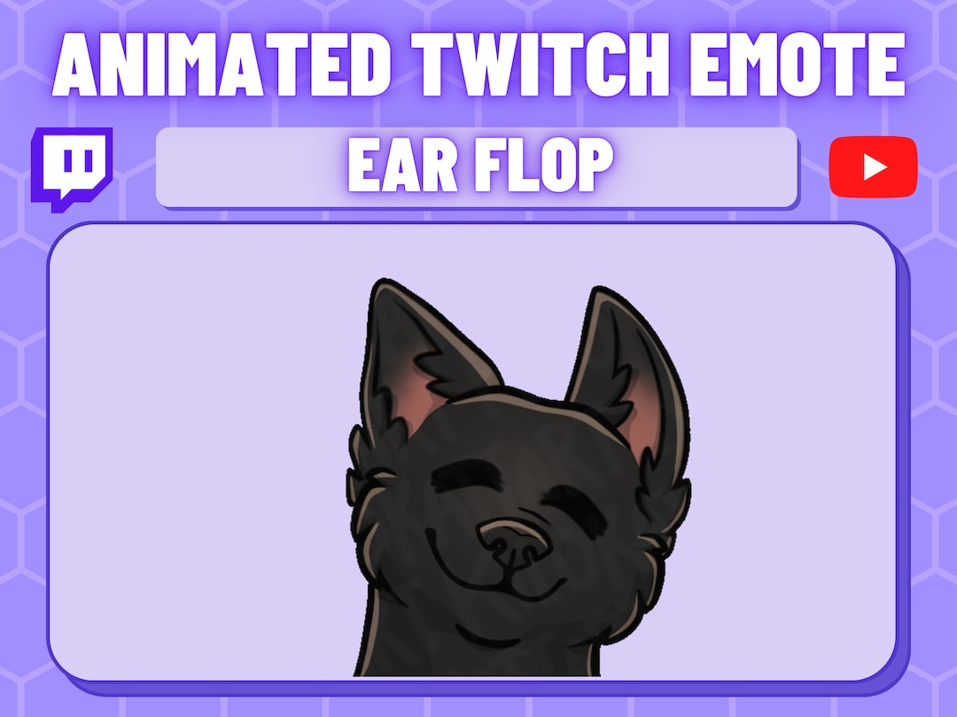 Animated Black Dog Ear Flop Emote - Kawaii - Twitch - Discord - Stream ...