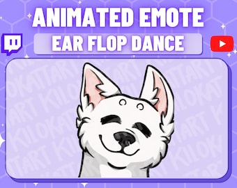 Custom Animated Dog Ear Flop Emote Wolf Twitch Discord | Etsy