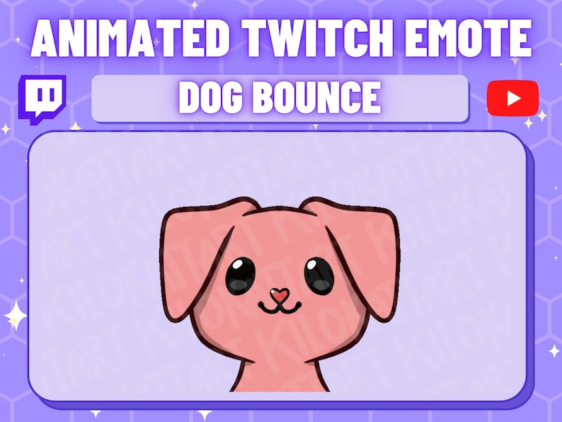 Animated Chibi Pink Dog Dance Emote Twitch Discord - Etsy