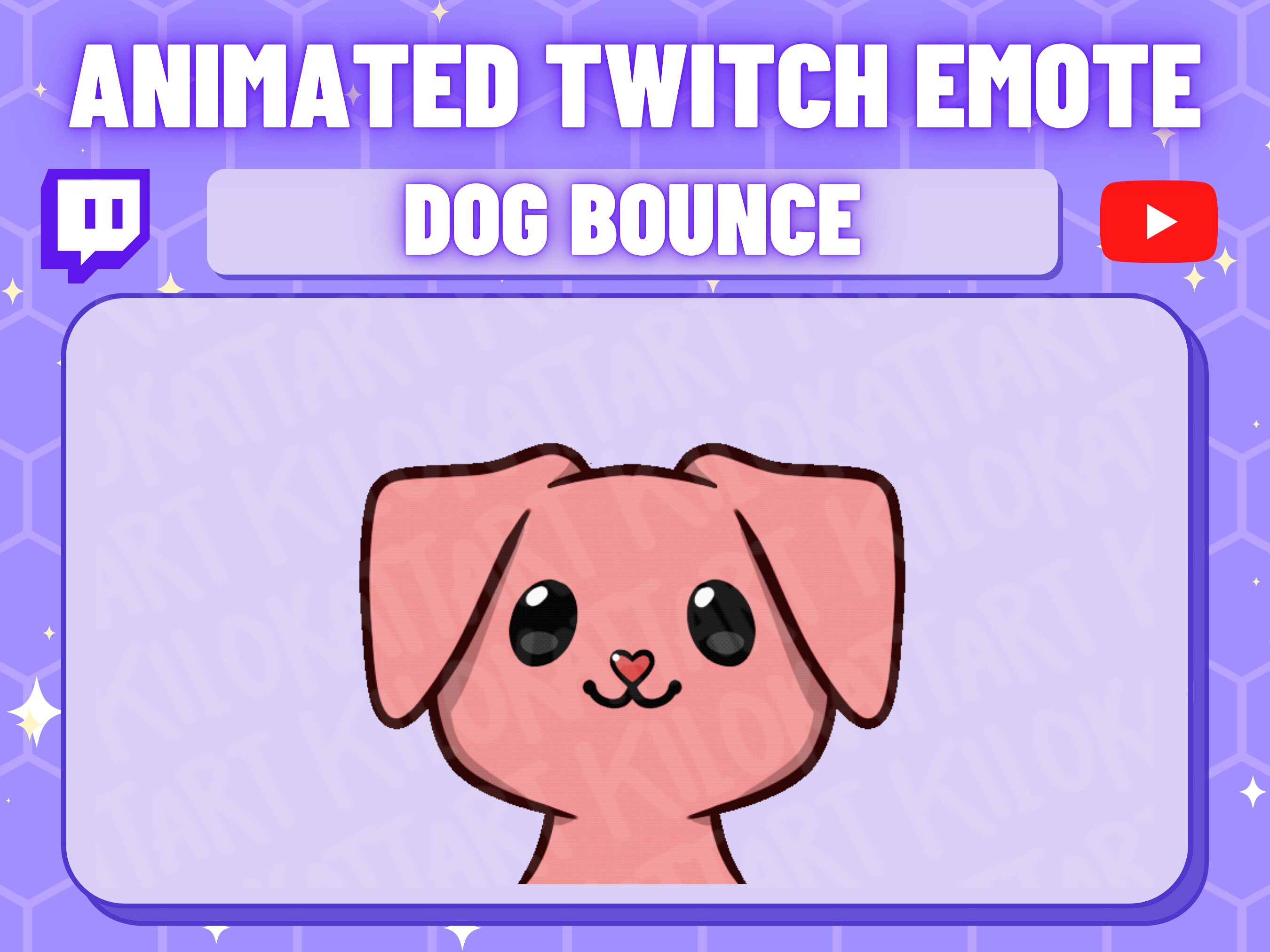 Animated Chibi Pink Dog Dance Emote Twitch Discord - Etsy