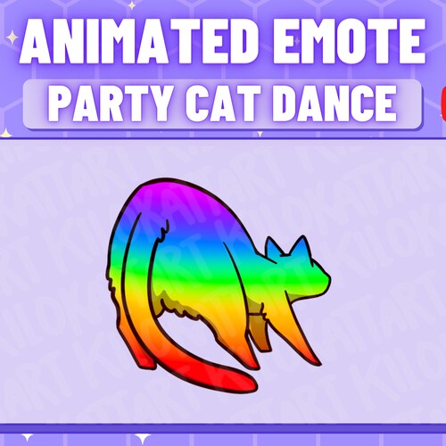 Animated RAVE Cat Ear Flop Emote Kawaii Twitch Discord - Etsy Australia