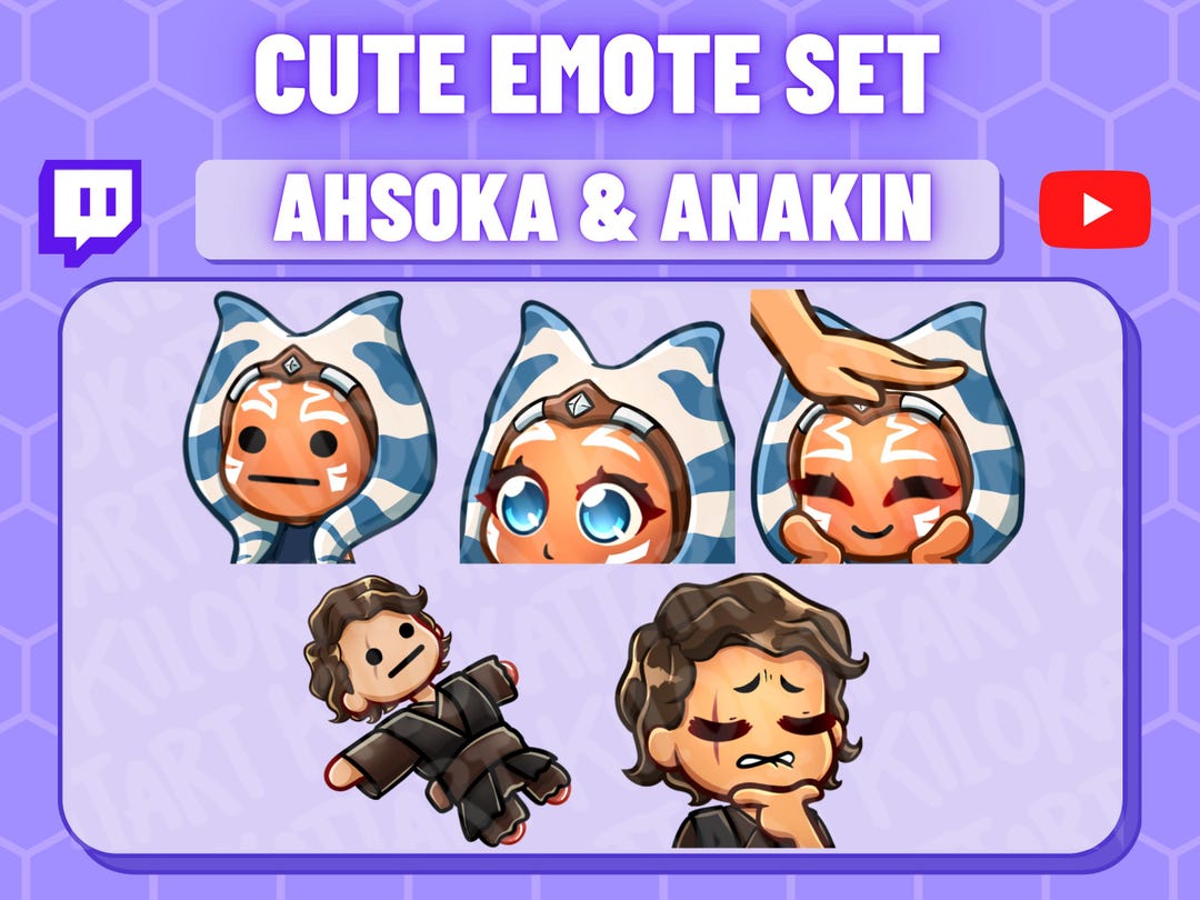 Anakin & Ahsoka Emote Set of 5 - Star Wars - Gaming - Twitch - Youtube ...