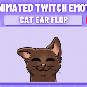 Animated Brown Cat Ear Flop Dance Emote - Kawaii - Twitch - Discord ...