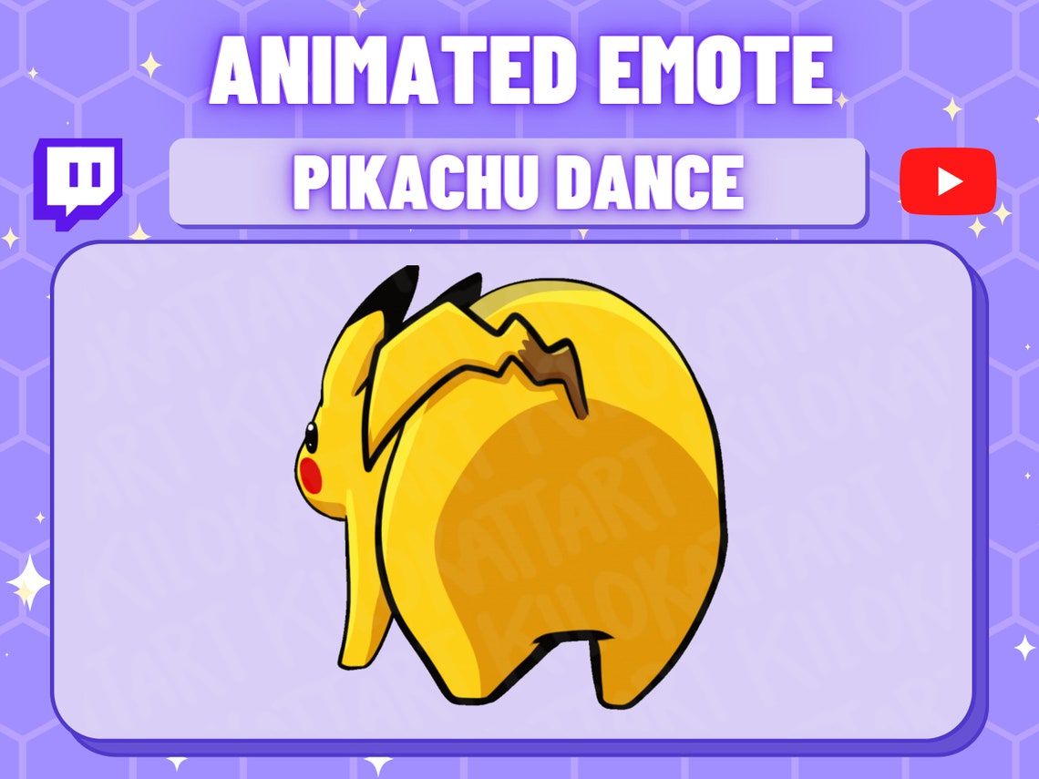 Animated Pikachu Butt Dance Emote - Kawaii - Twitch - Discord - Stream ...