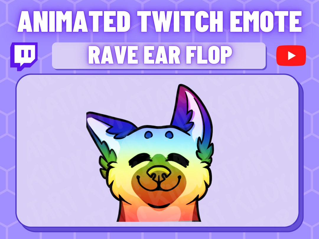 Animated RAVE German Shepherd Ear Flop Emote - Kawaii - Twitch ...