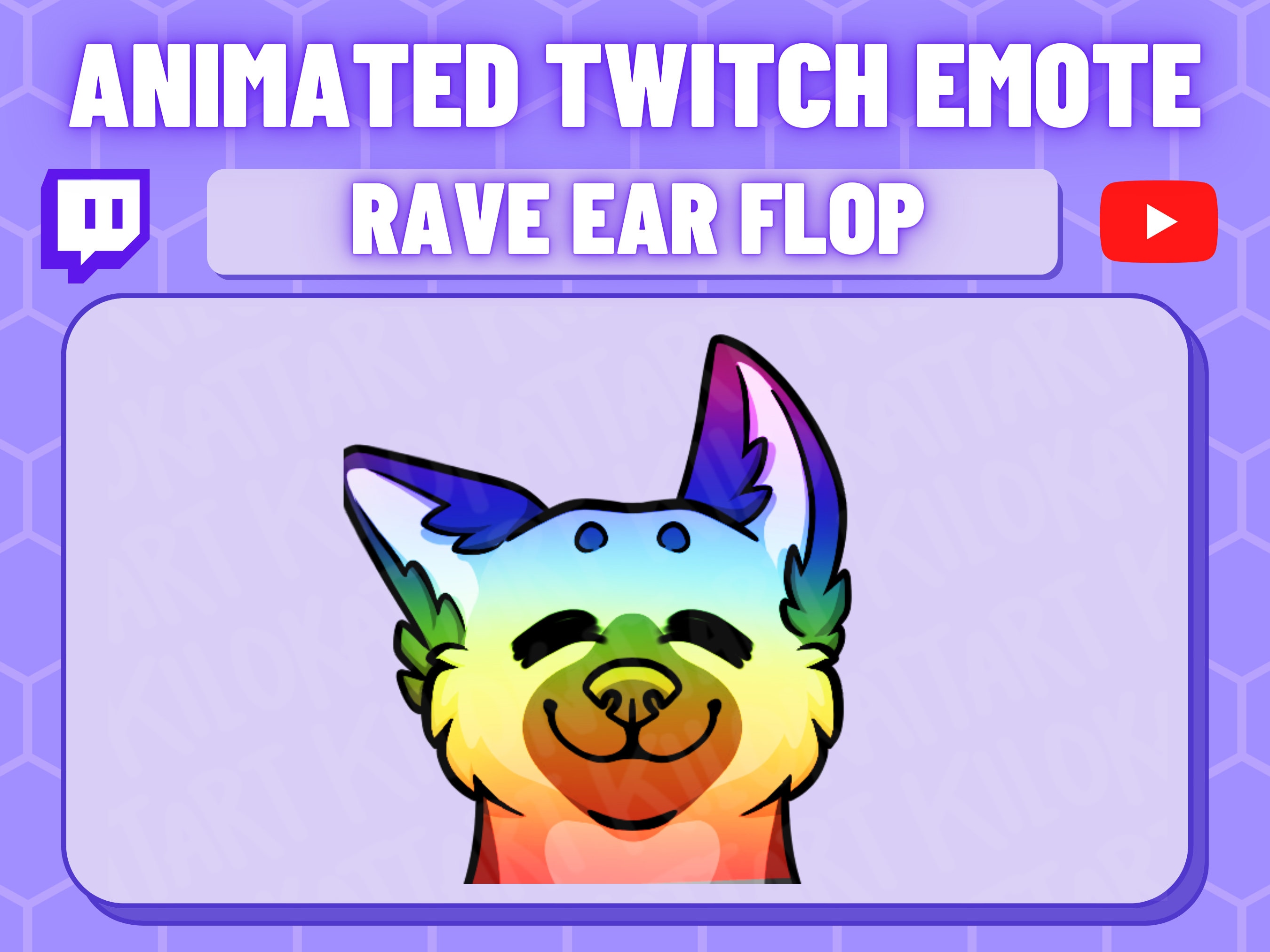 Animated RAVE German Shepherd Ear Flop Emote - Kawaii - Twitch ...