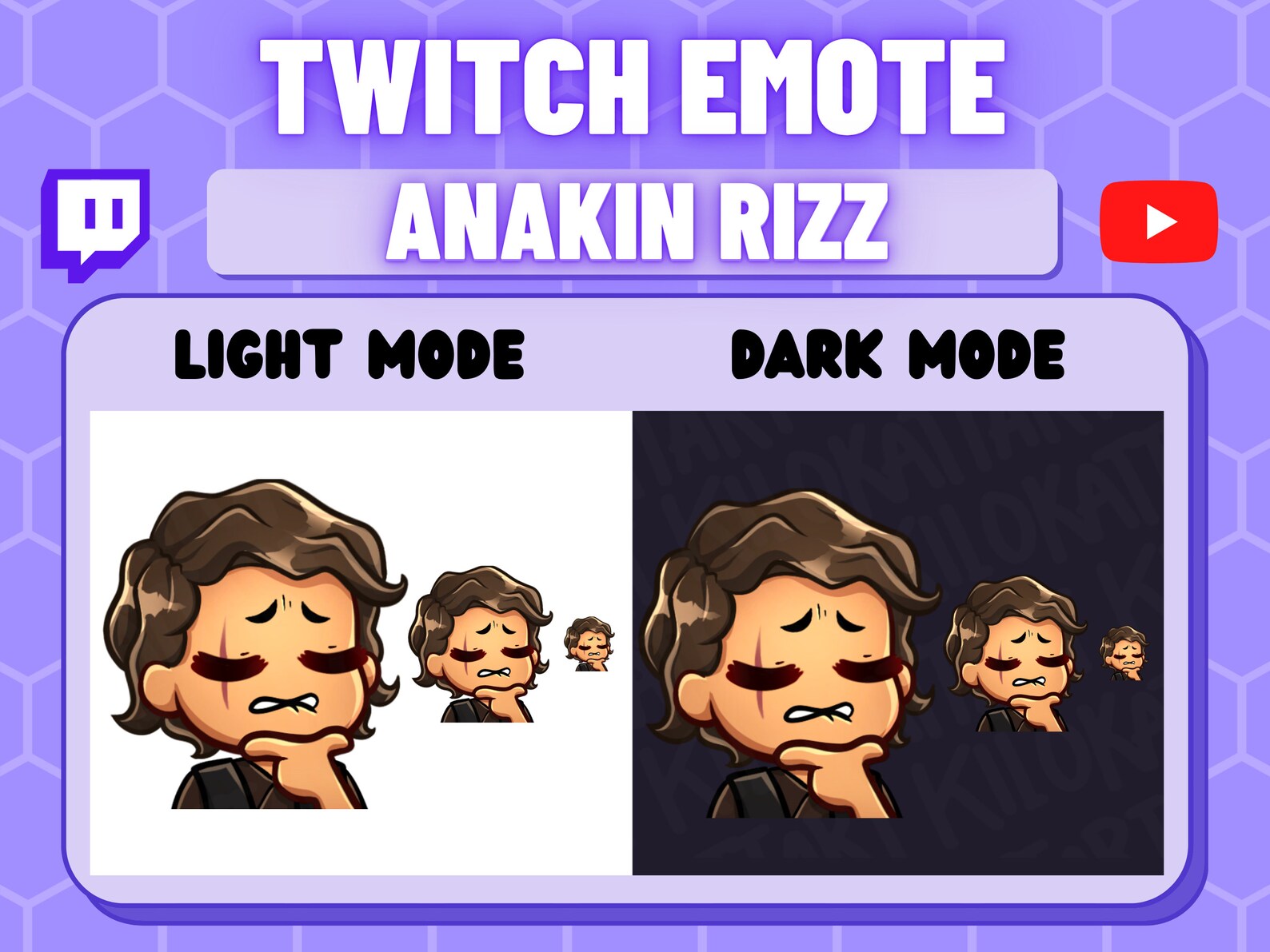 Anakin Rizz Emote - Star Wars - Gaming - Twitch - Youtube - Discord ...