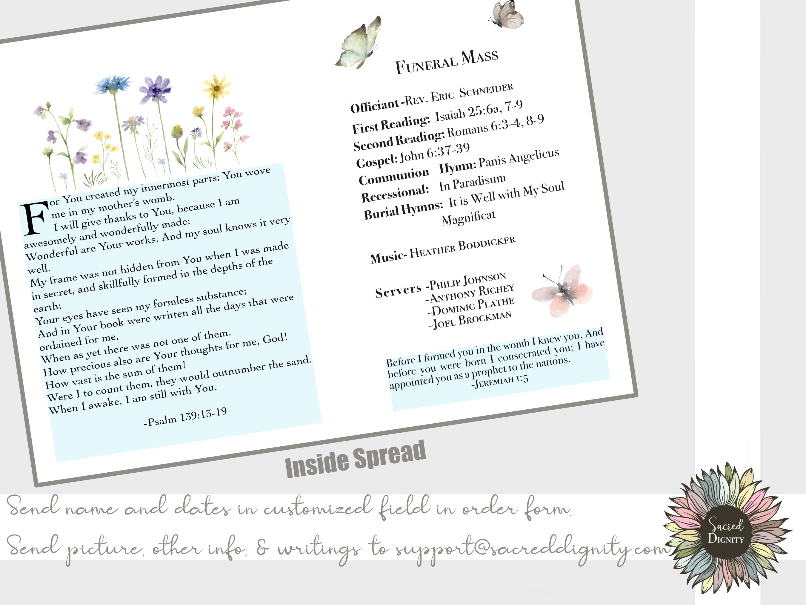 Personalized Child Baby Funeral Program Infant Loss Catholic Mass ...