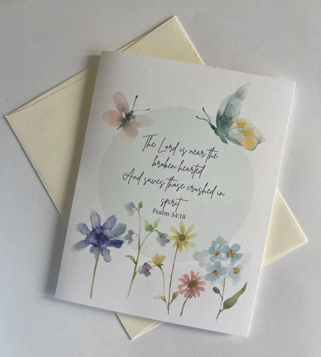 Psalm 34:18 Infant Child Loss Greeting Card Catholic Sympathy Card ...