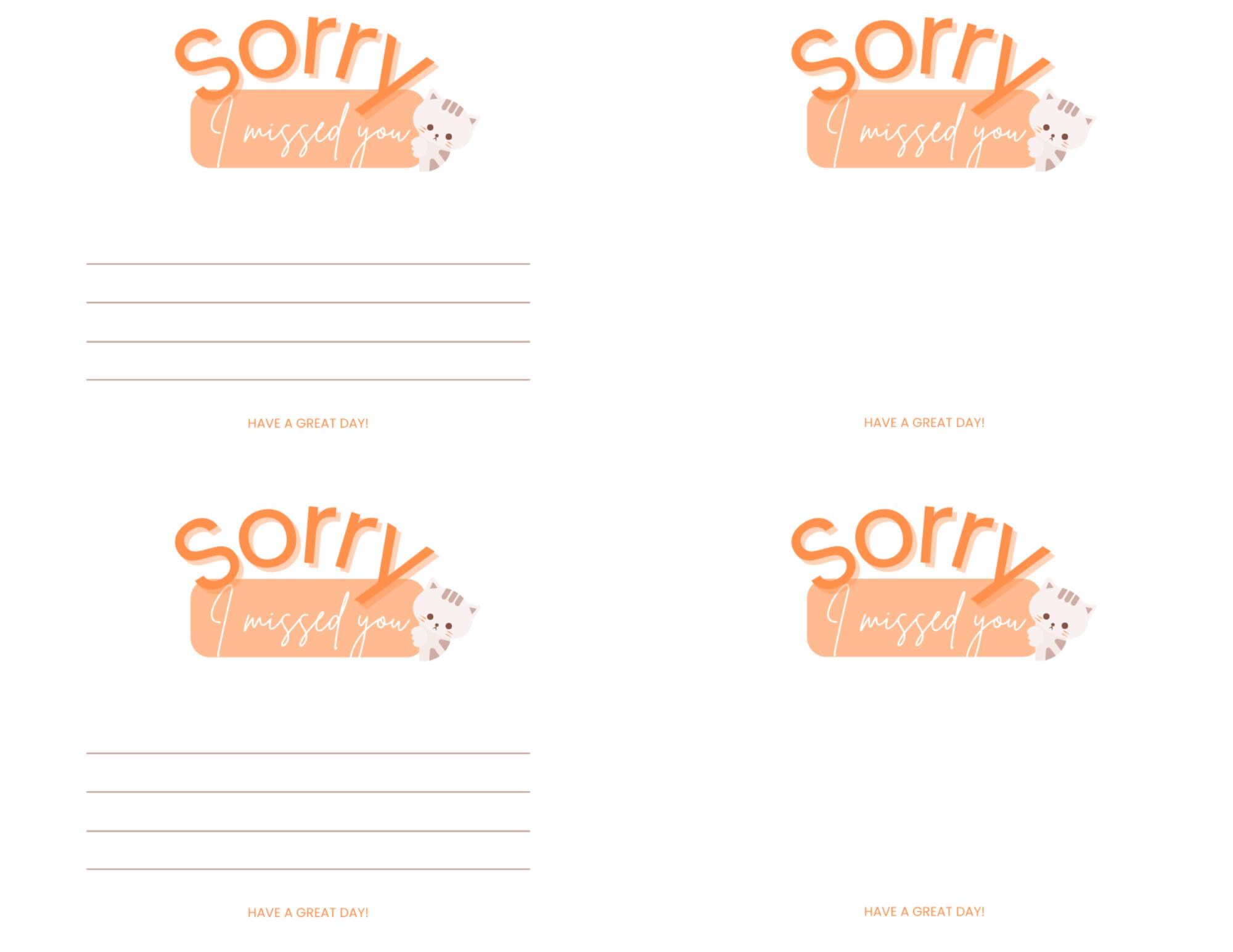 JW Sorry I Missed You Cards: Colorful Note Card Bundle - Etsy