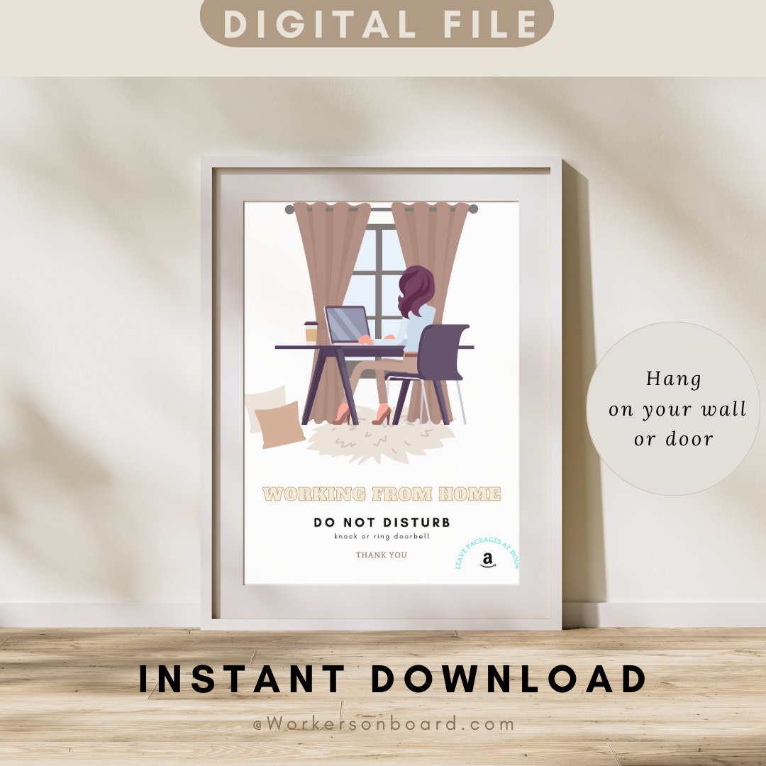 Work From Home Sign, Do Not Disturb, Do Not Disturb Sign, Digital File ...