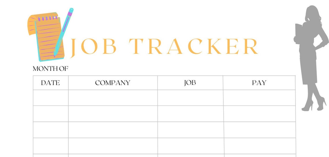 Job Tracker, Job, Work From Home, Tracker, Digital File, Digital ...