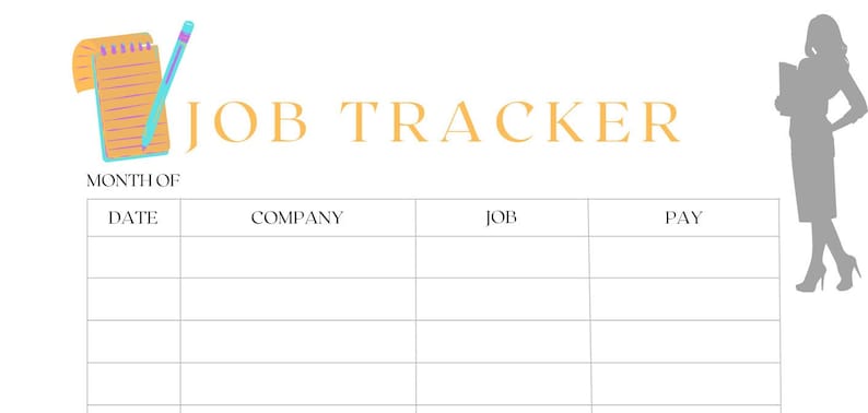 Simple Job Tracker: Minimalist Digital Planner (downloadable) - Etsy