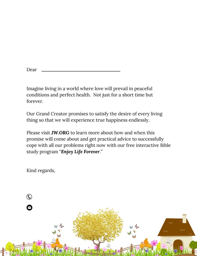 JW Letter Writing Template L Enjoy Life Forever L JW Printable L JW ...
