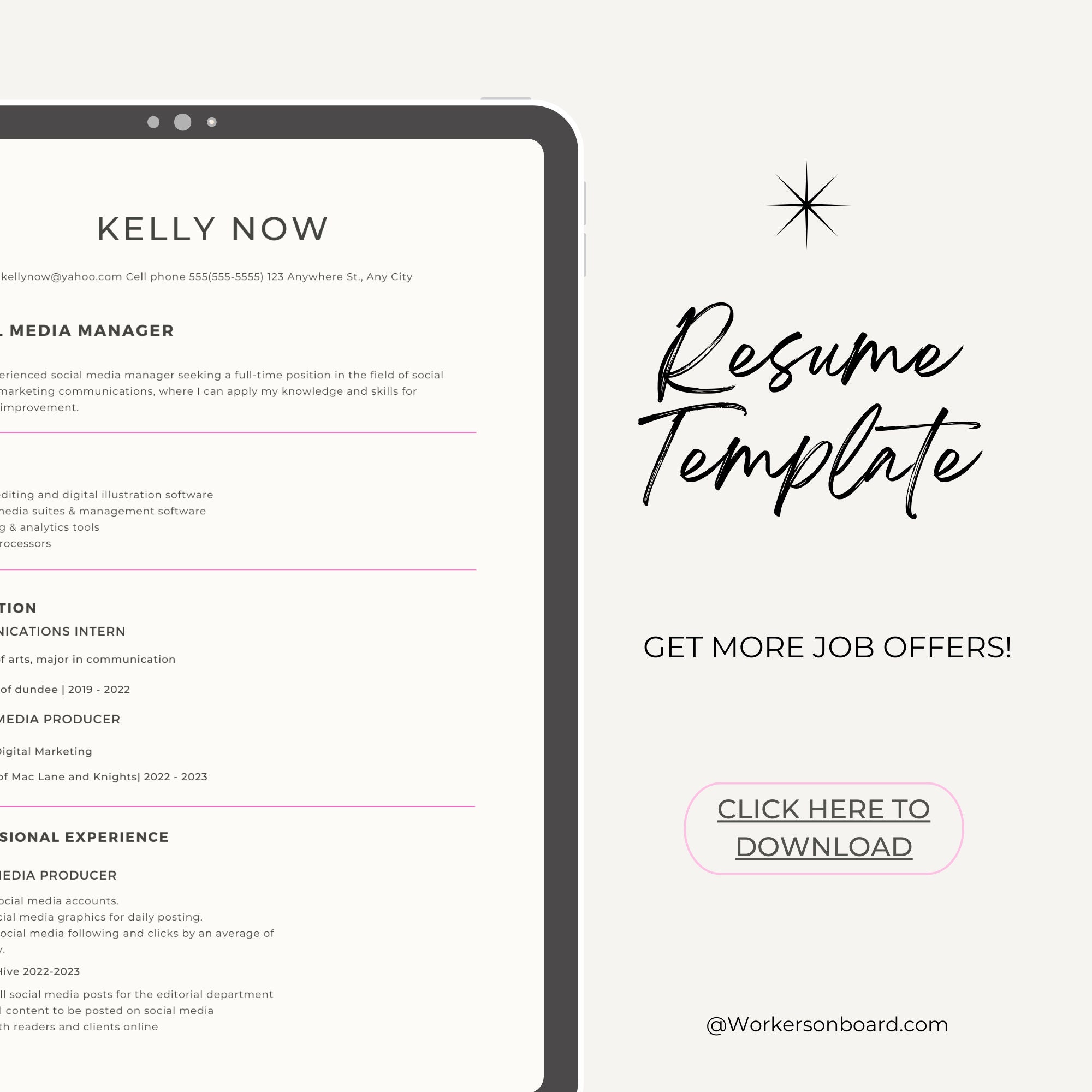 Simple Resume Template With Free Cover Letter (canva & Google Docs) - Etsy