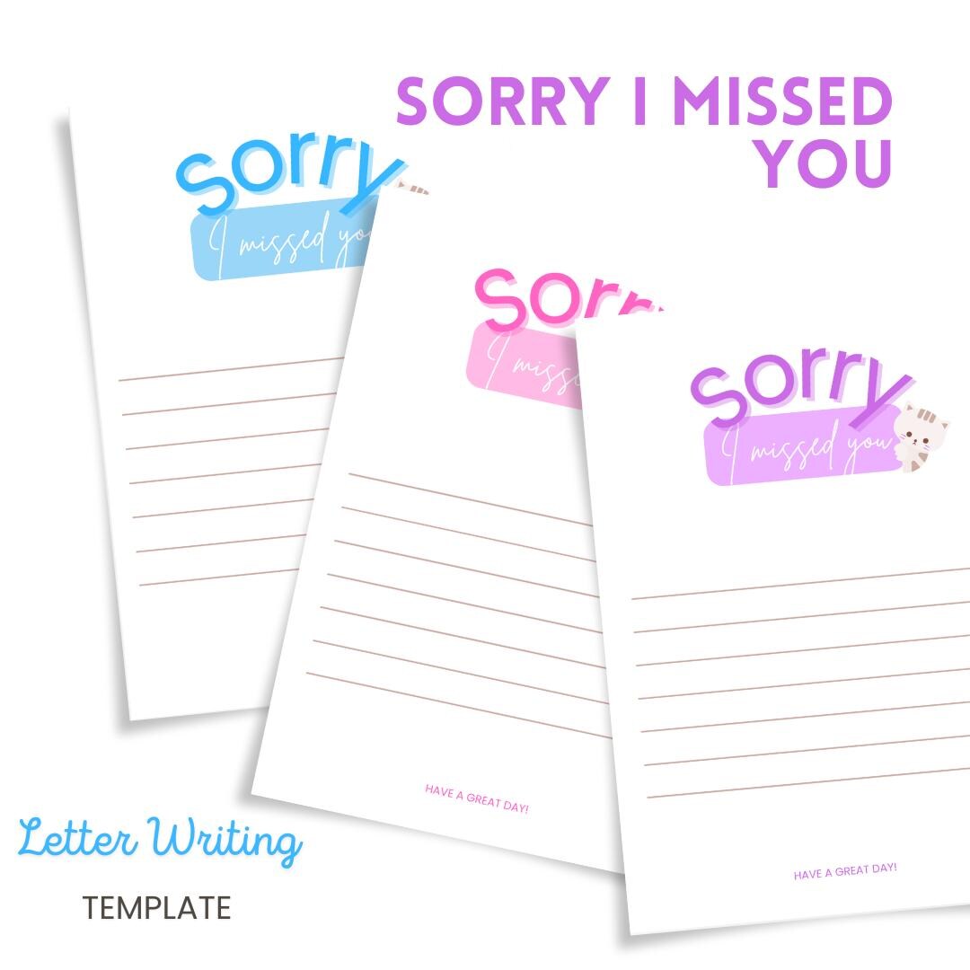 JW Sorry I Missed You Letter Template: Colorful Stationery (PDF) - Etsy