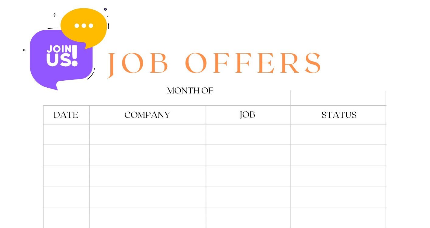Simple Job Tracker: Minimalist Digital Planner (downloadable) - Etsy