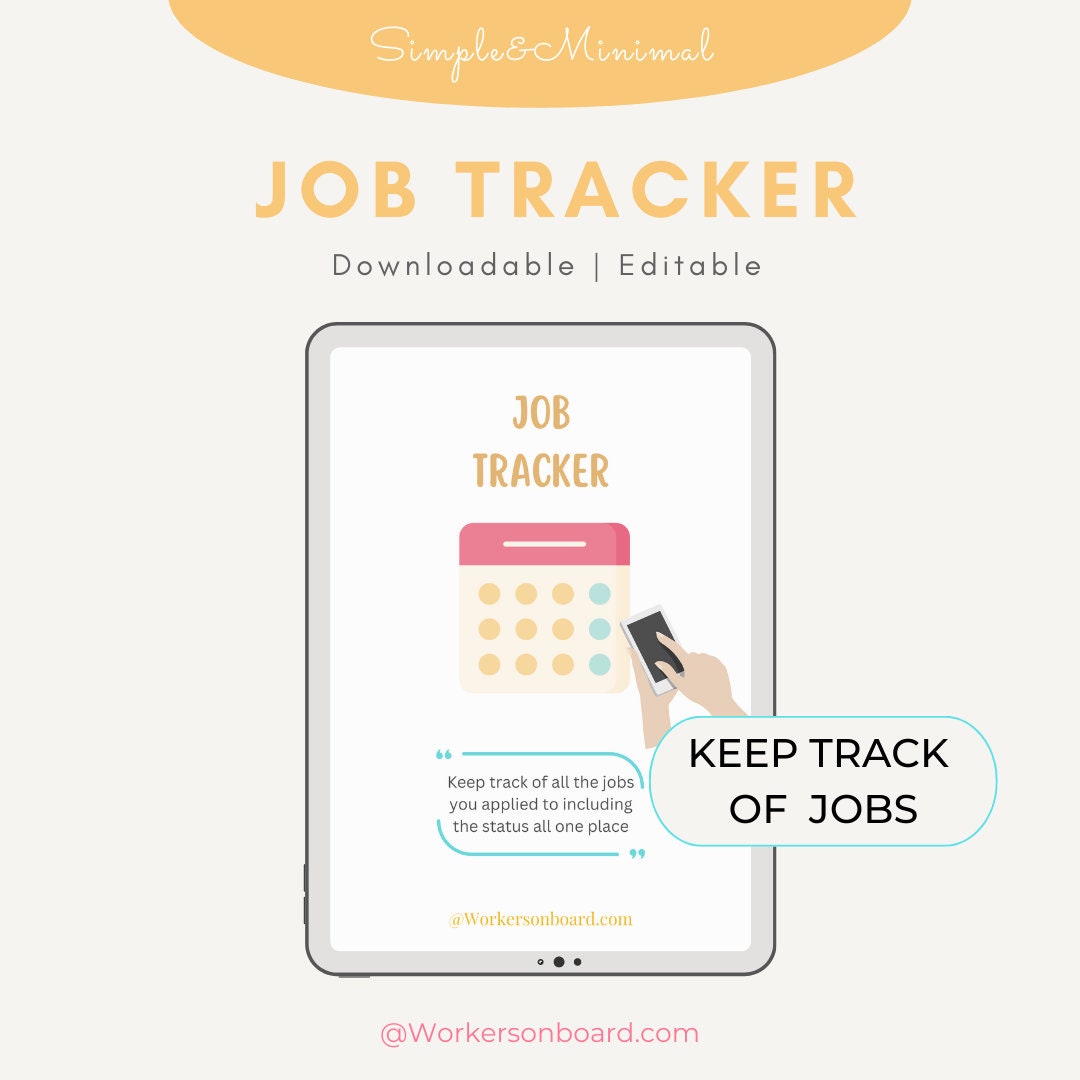 Simple Job Tracker: Minimalist Digital Planner (downloadable) - Etsy