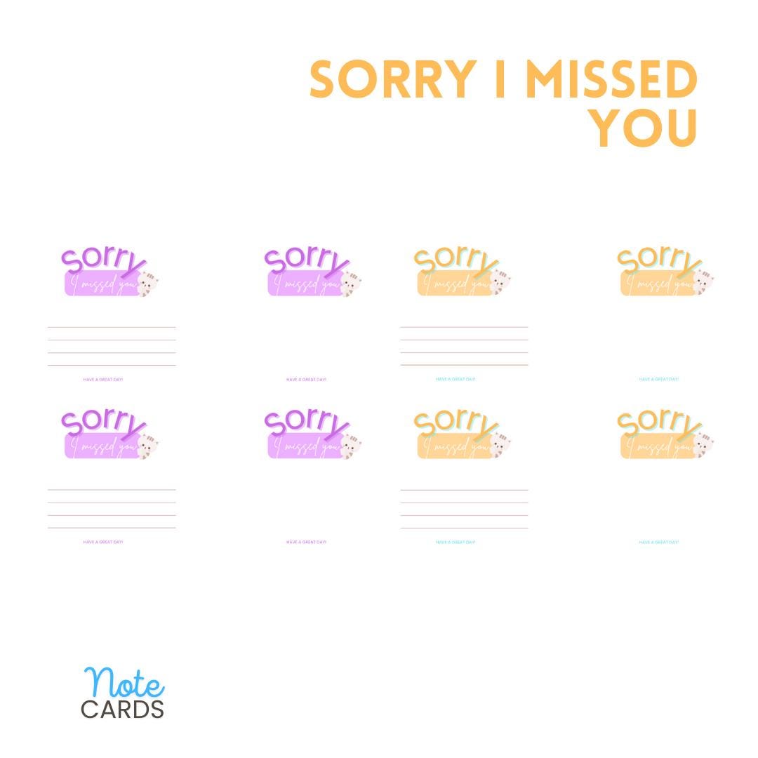 JW Sorry I Missed You Cards: Colorful Note Card Bundle - Etsy