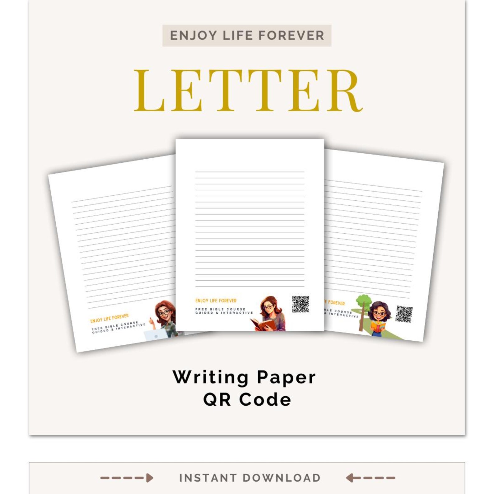 Enjoy Life Forever Letter Writing Paper: JW Bible Study Template ...