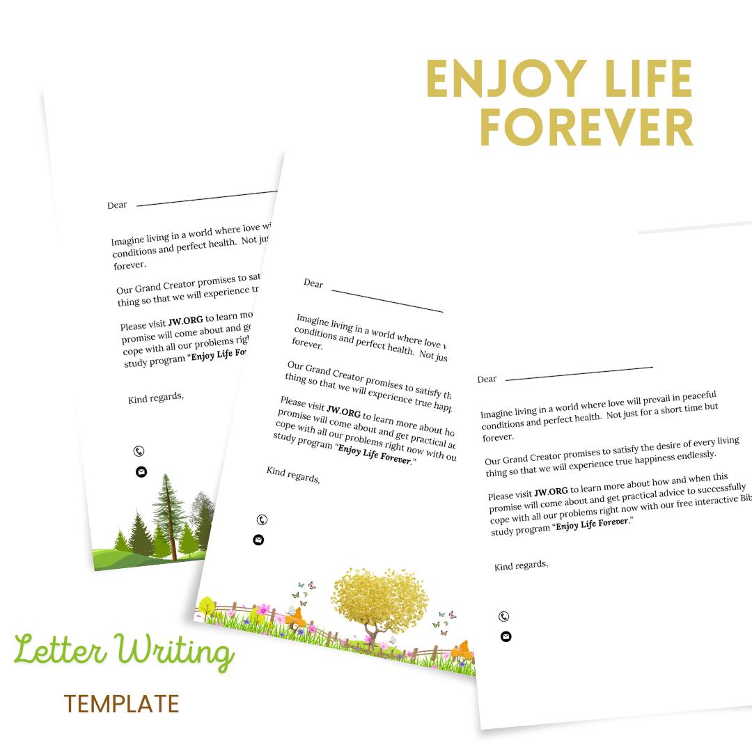 Enjoy Life Forever Letter Writing Template: JW Bible Study (PDF) - Etsy