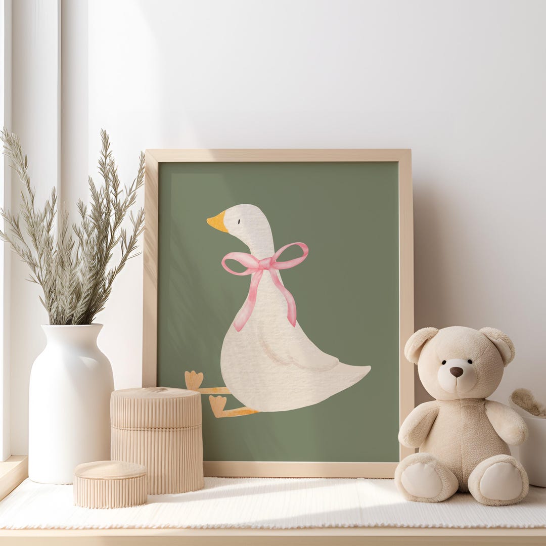 Cute Goose Wall Art, Silly Goose Wall Art, Nursery Room Decor, Playroom ...