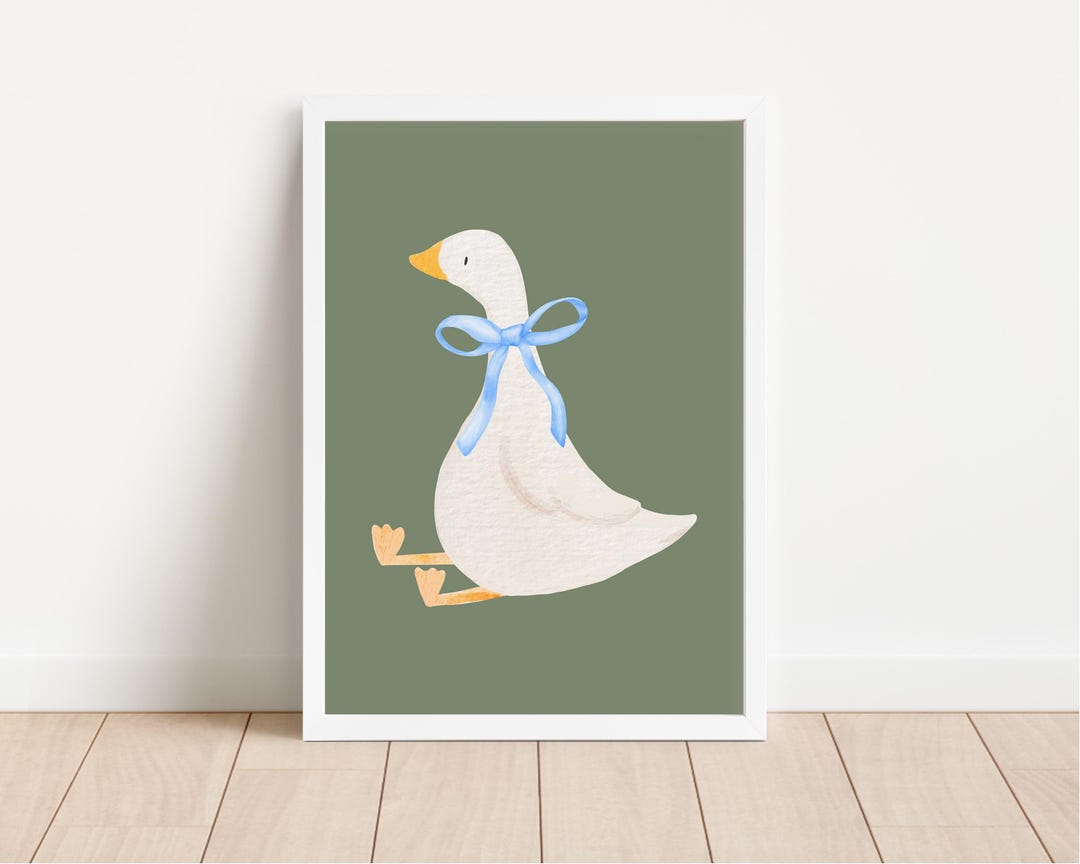Cute Goose Wall Art, Silly Goose Wall Art, Nursery Room Decor, Playroom ...