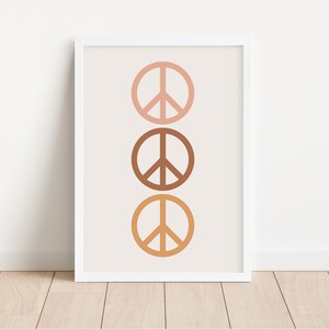 Boho Peace Sign Digital Print, Girl or Boy Room Decor, Playroom Decor ...
