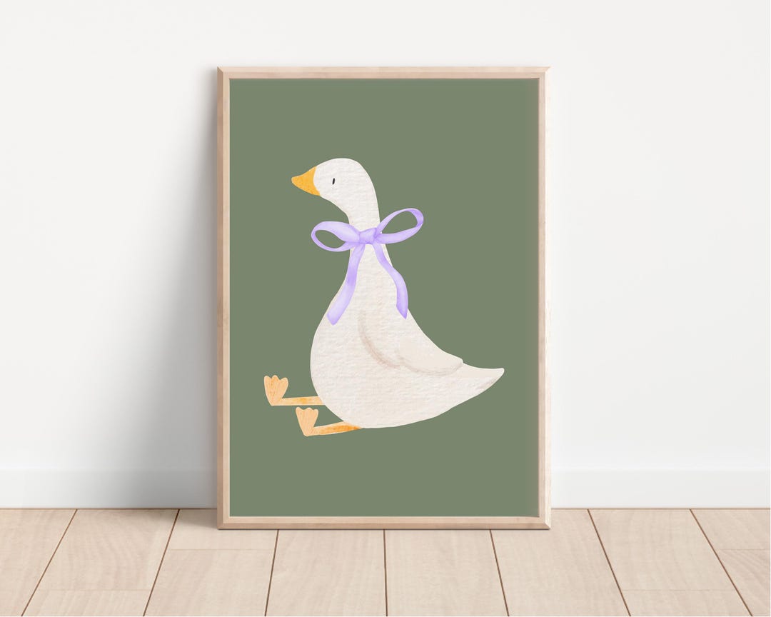 Cute Goose Wall Art, Silly Goose Wall Art, Nursery Room Decor, Playroom ...