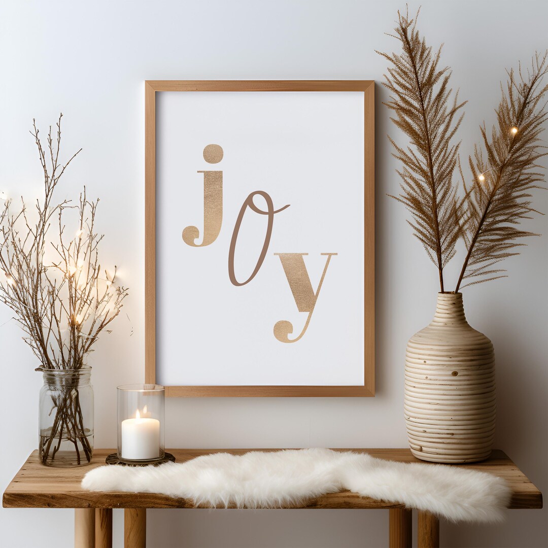 Christmas Joy Typography Print, Holiday Wall Decor (digital Download ...