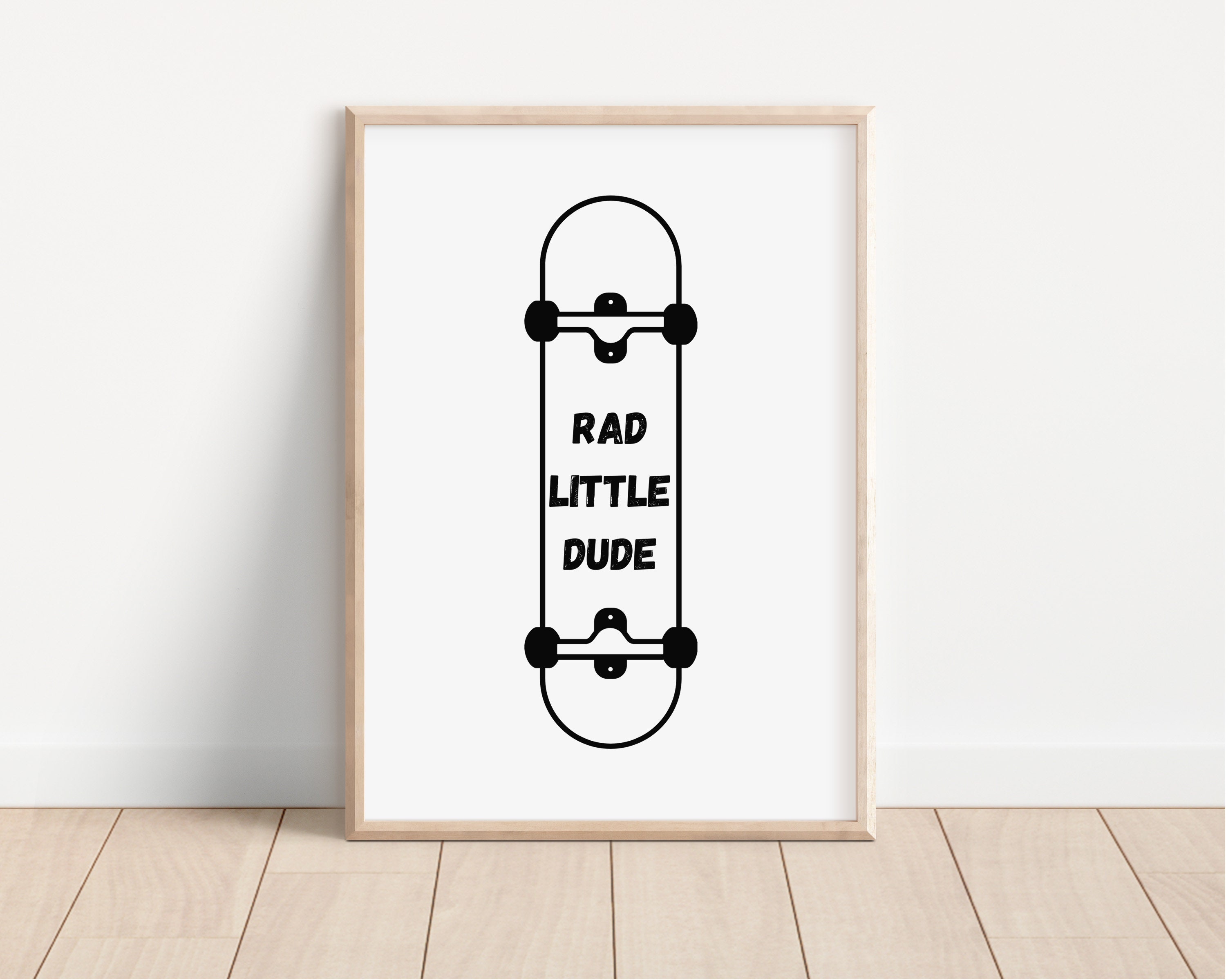 Rad Little Dude, Skateboard Printable Wall Art, Tween Room Decor, Boy ...