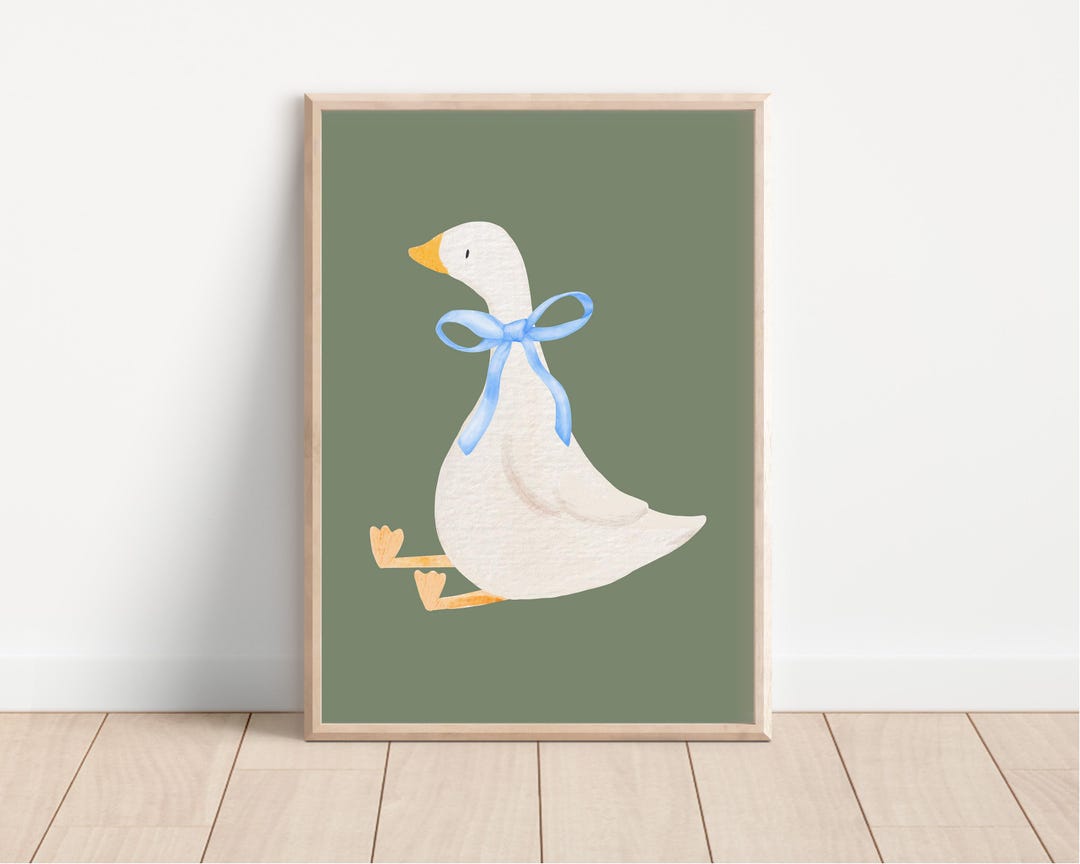 Cute Goose Wall Art, Silly Goose Wall Art, Nursery Room Decor, Playroom ...