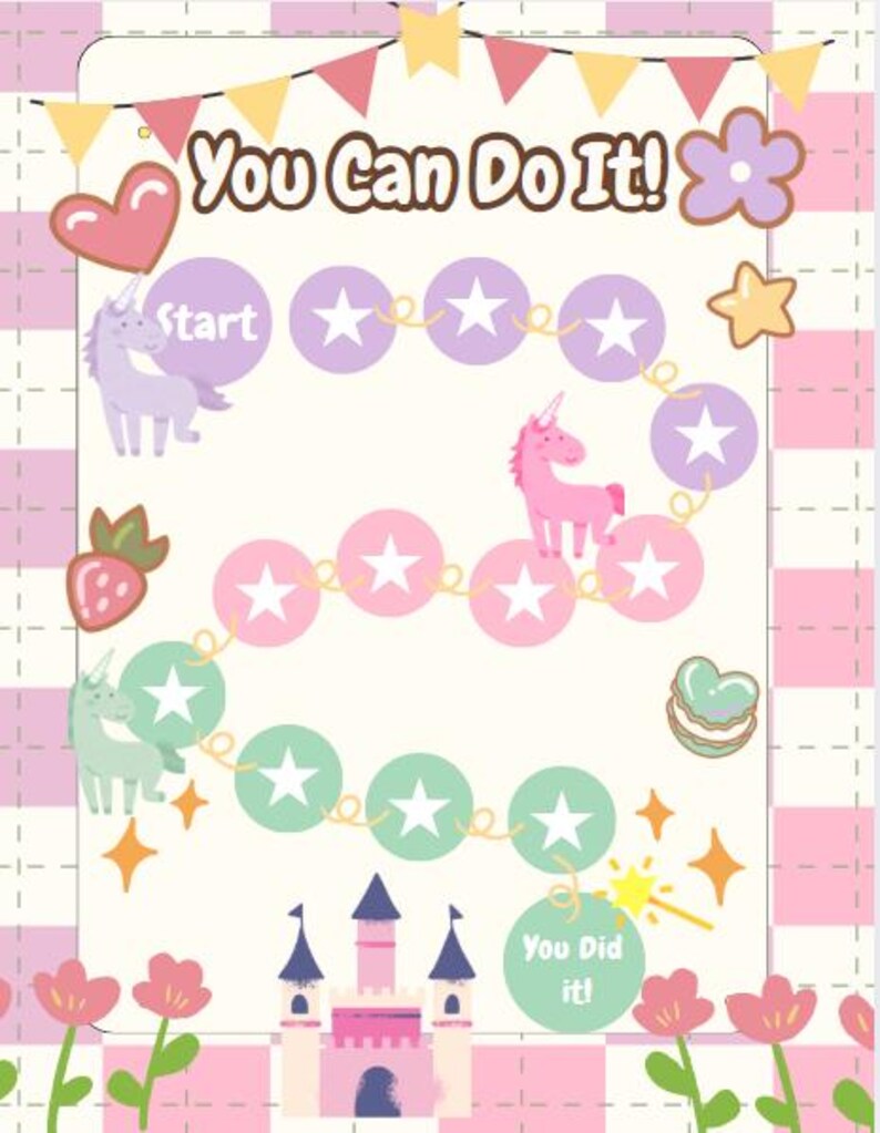Unicorn Reward Chart for Kids – Printable Motivational Tracker – "you ...