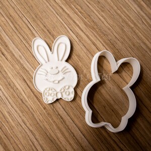 3D Printed Vintage Inspired Spring Bunny With Stamp Cookie Cutter Set ...