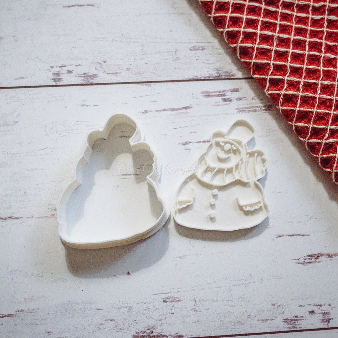 3D Printed Vintage Inspired Snowman With Stamp Cookie Cutter Set - Etsy