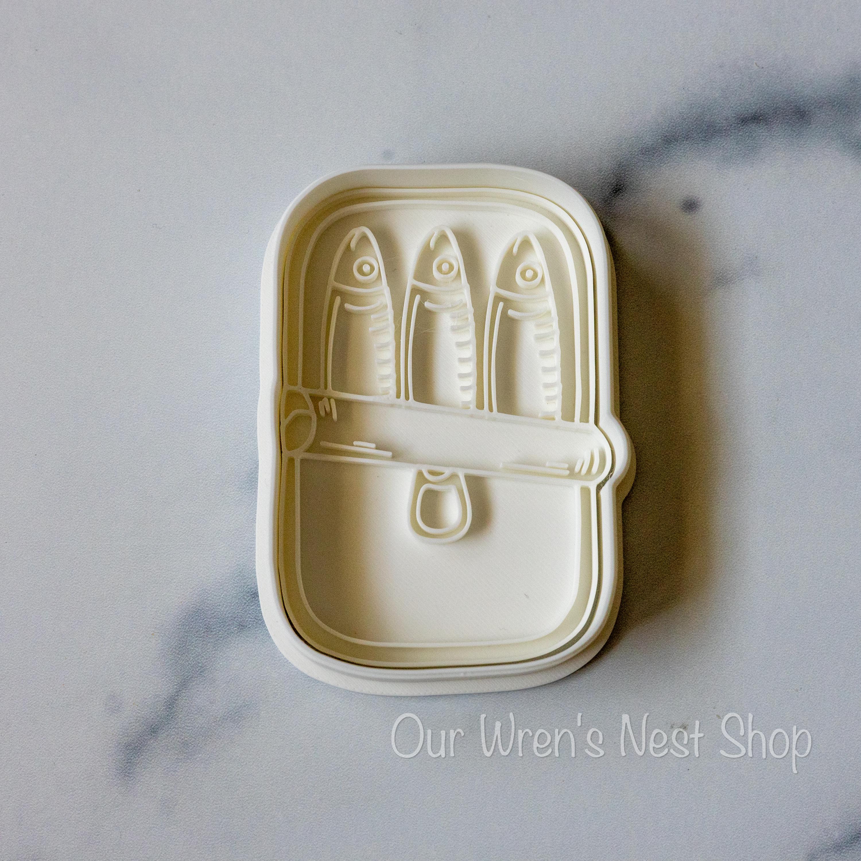 3D Printed Silly Sardines in a Tin Stamp and Cookie Cutter Set - Etsy