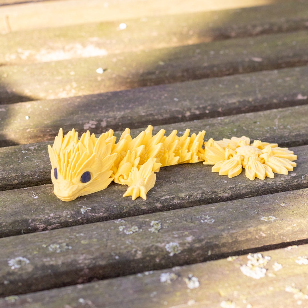 3D Printed Sunflower Dragon Articulating, Flexi Dragon Toy - Etsy