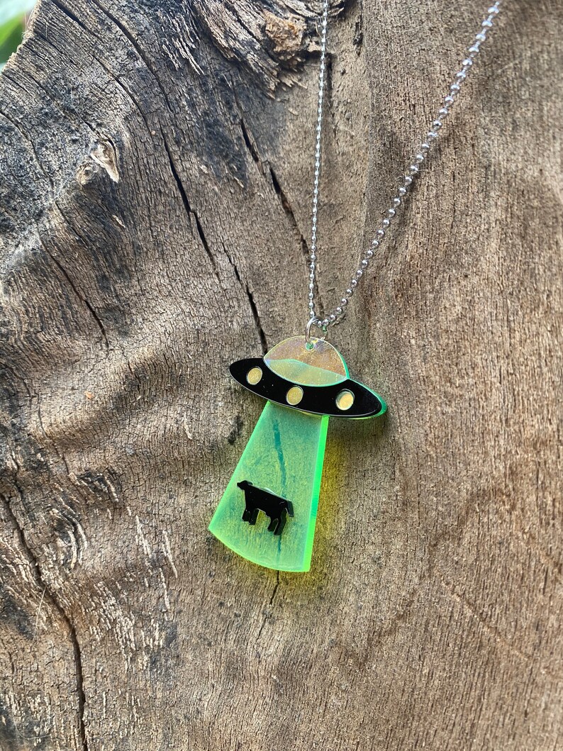 Alien UFO Cow Acrylic Earrings Halloween Jewelry Costume | Etsy