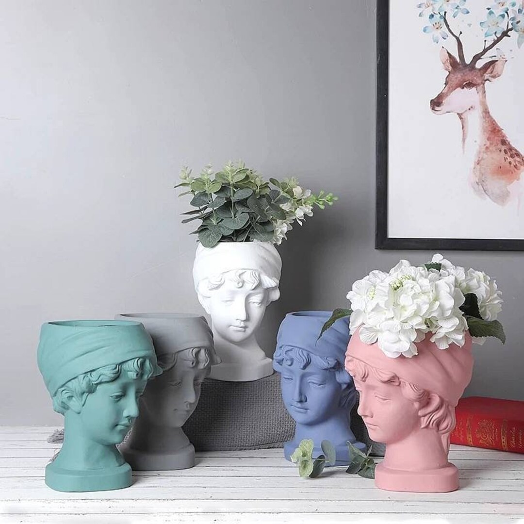 Classic British Girl Head Planter Ancient Greek Headpot - Etsy