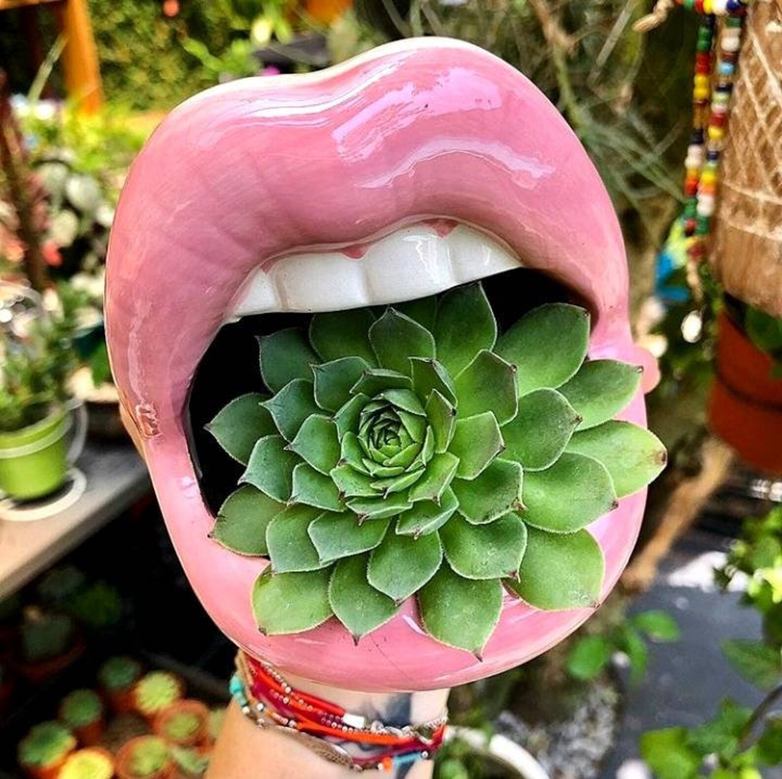 Cute Ceramic Lips Planter Creative Lips Ash Tray | Etsy