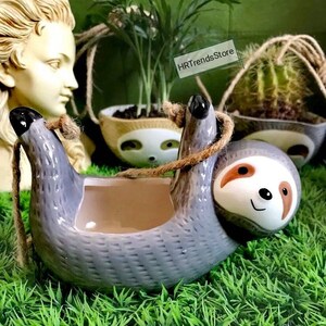 Sloth Hanging Planter Cute Hanging Plant Pots Animal - Etsy