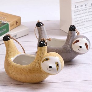 Sloth Hanging Planter Cute Hanging Plant Pots Animal - Etsy