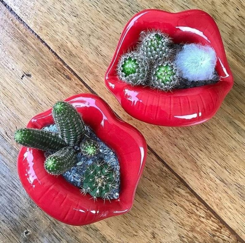 Cute Ceramic Lips Planter Creative Lips Ash Tray | Etsy