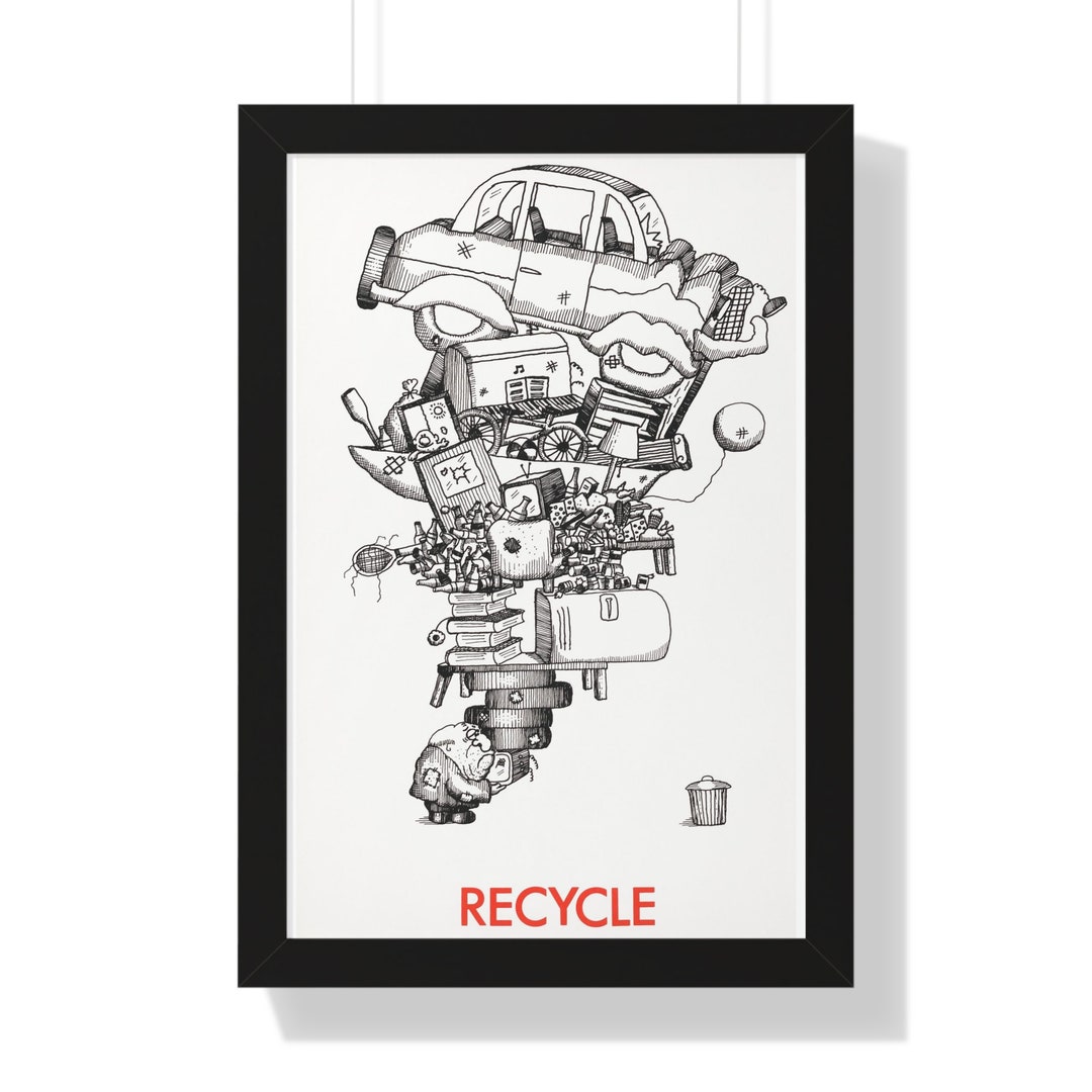 Recycle, Poster Wall Art, Recycled Print, Canvas Print, Recycled Art ...