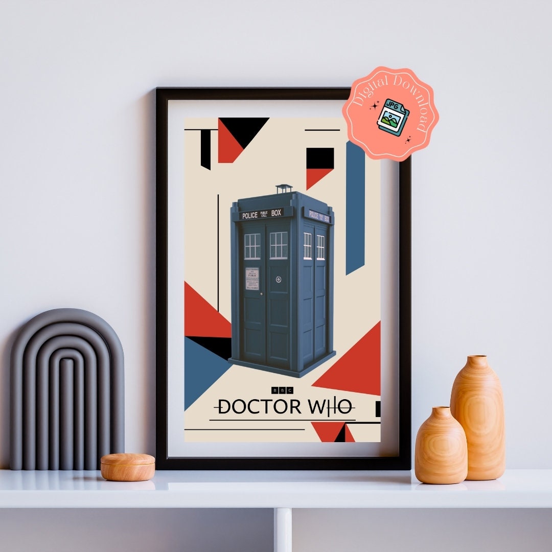 Doctor Who TARDIS Poster, Retro Sci-fi Art, Digital Download, Pop Art ...