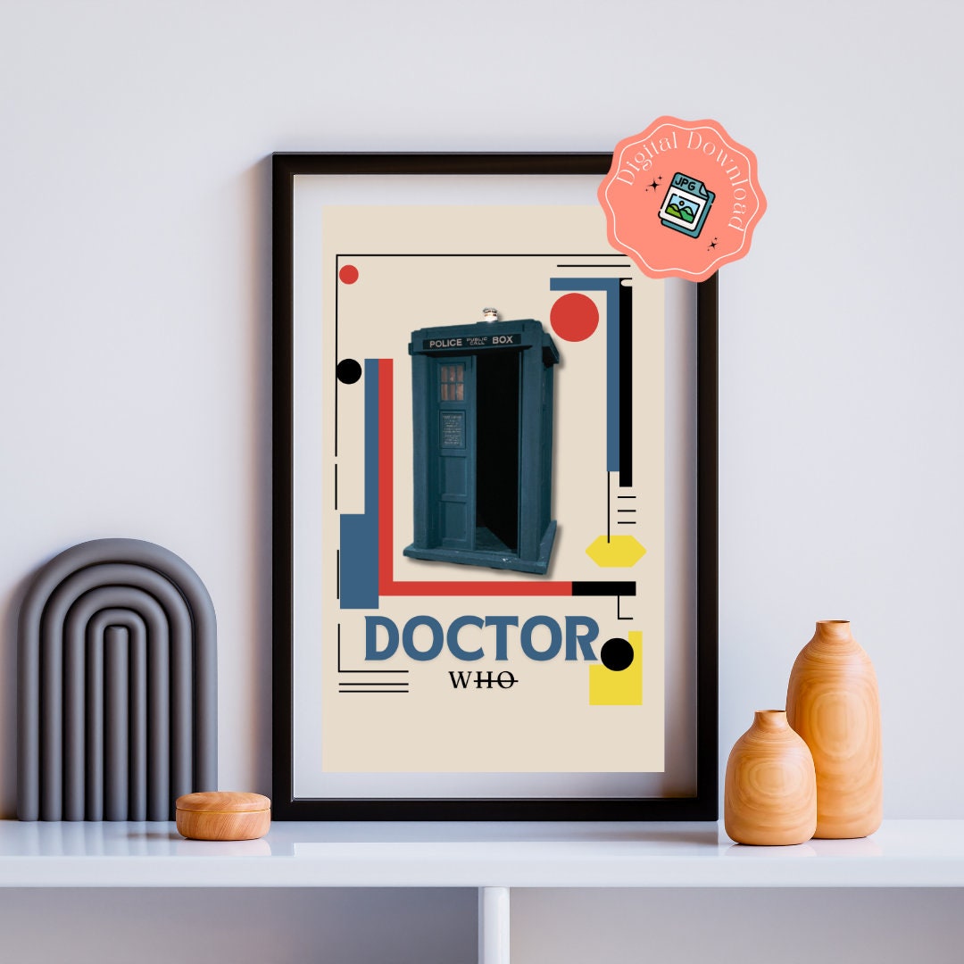 Mid-century Modern Doctor Who TARDIS Poster: Retro Sci-fi Art (digital ...
